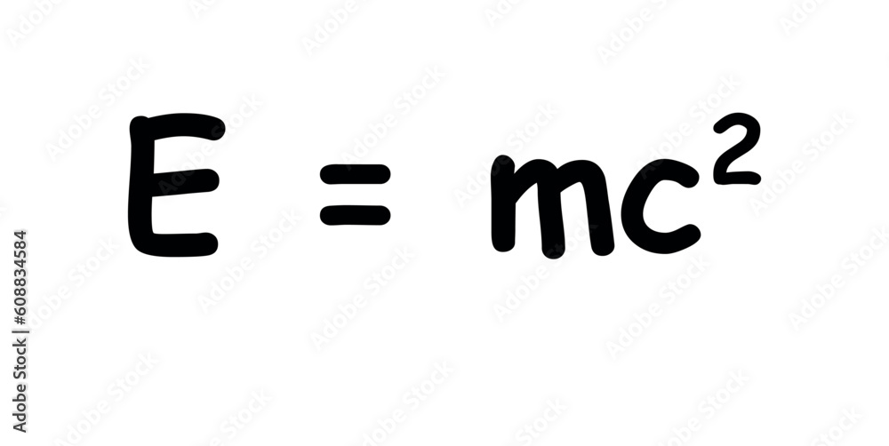 Einstein's formula. Energy, mass and speed of light equation. EMC ...