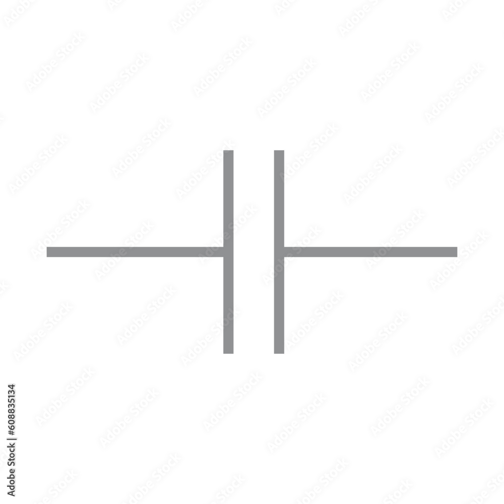 Non-polar capacitor symbol icon in electricity. Physics resources for ...