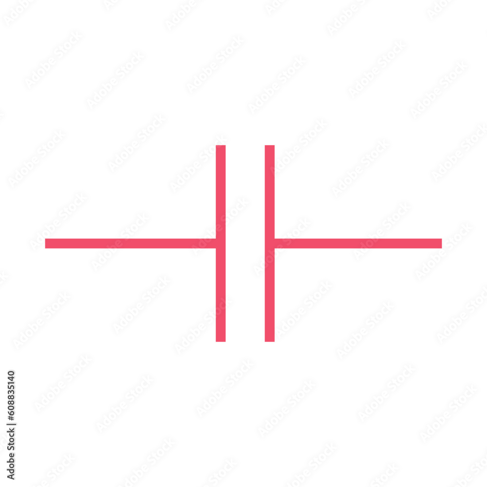Non-polar capacitor symbol icon in electricity. Physics resources for ...