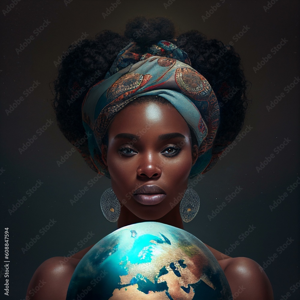 Mother Earth, Beautiful Black Model, Beautiful African Artwork, Black ...