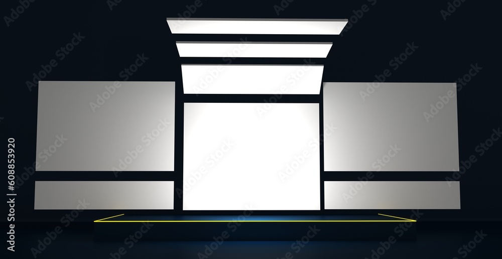 Empty stage design for mockup and corporate identity, display. Platform ...