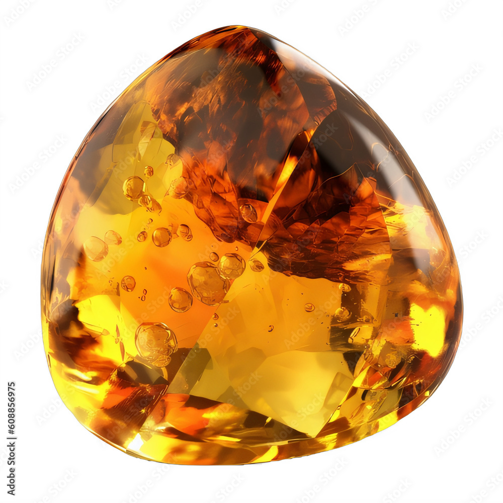 An amber gem on a transparent background png isolated Generative Ai ...