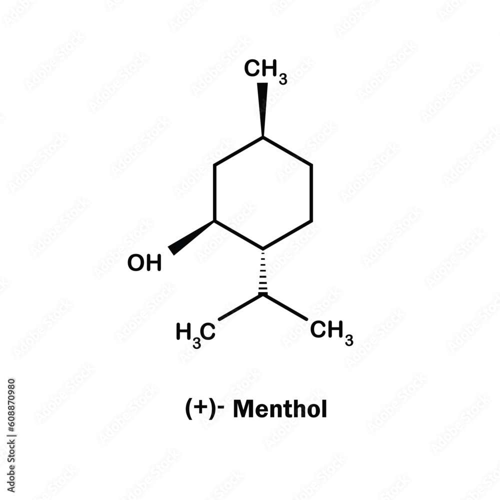 Formula of chemical structure of Menthol .Vector EPS 10. Stock Vector ...