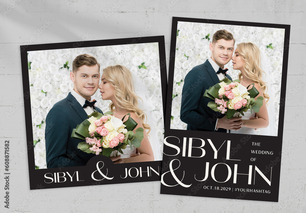 Dark Typographic Photo Card Layout Stock Template | Adobe Stock