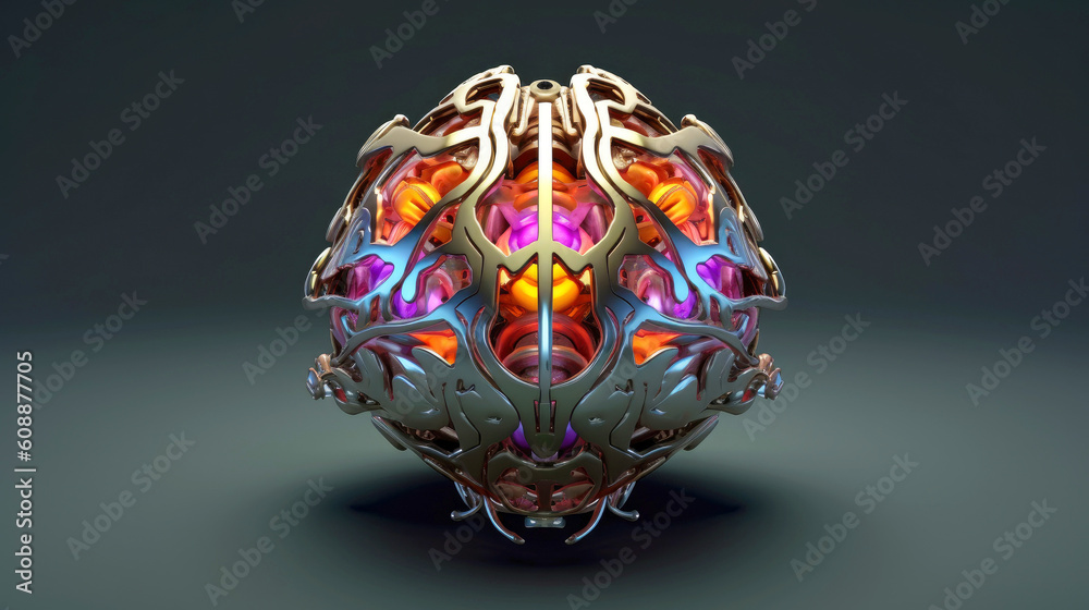 Brain and nerve forming a futuristic face illustrating the power of our ...