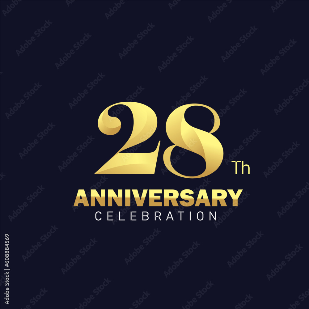 Vecteur Stock 28th anniversary logo design, golden anniversary logo ...