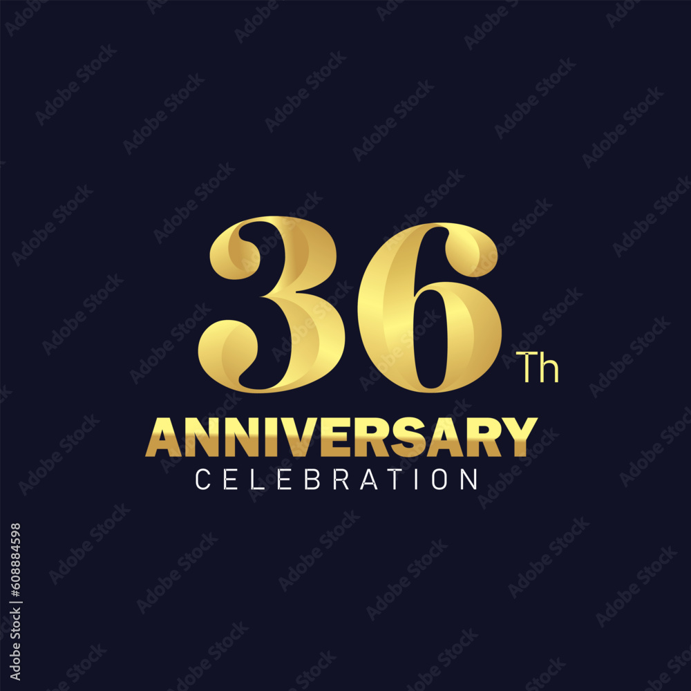 36th anniversary logo design, golden anniversary logo. 36th anniversary ...