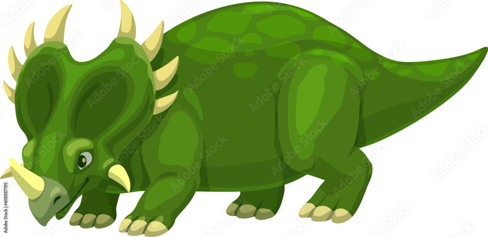 Cartoon styracosaurus dinosaur character. Isolated vector genus of ...