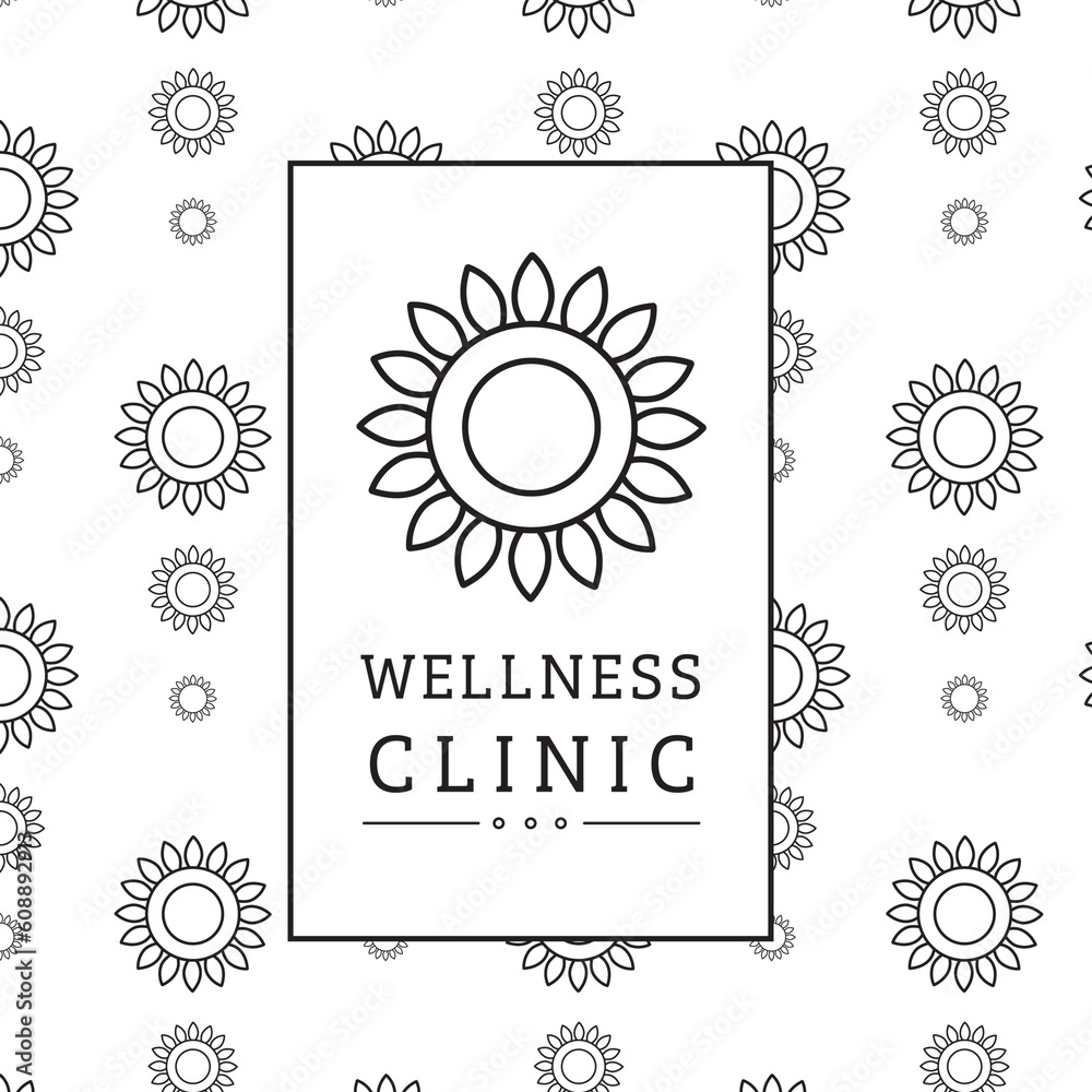 Digital png illustration of black wellness clinic text and pattern on ...
