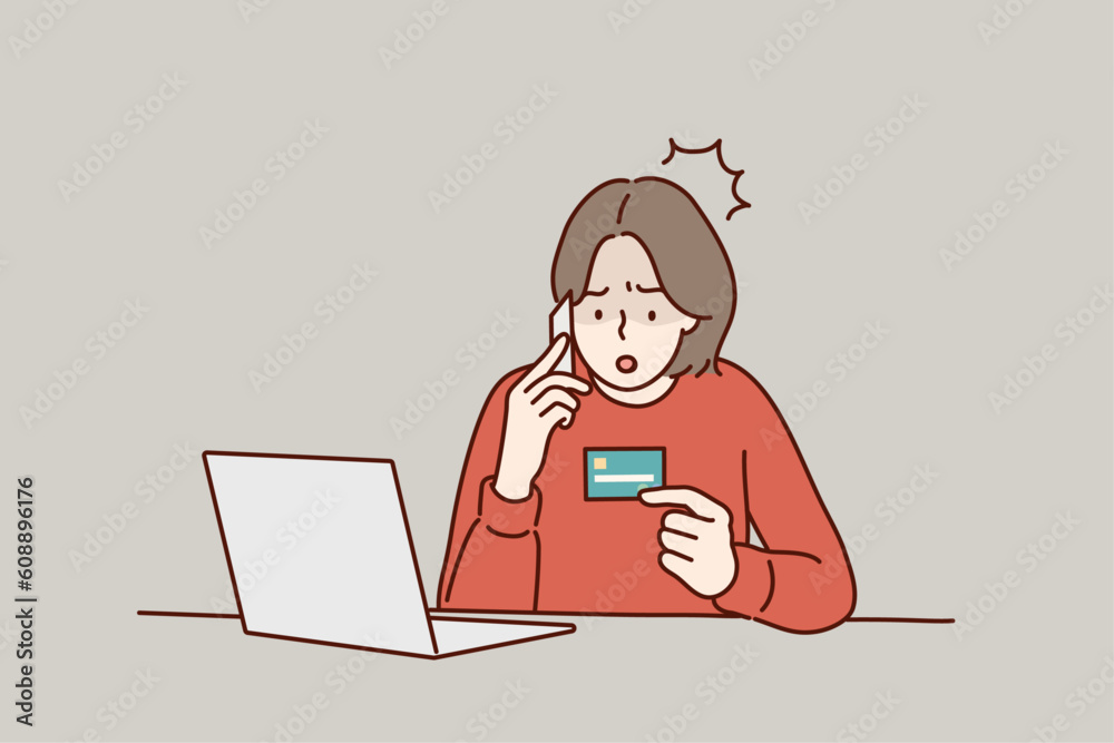 Credit card online payment scam concept. Internet hacker stealing money ...