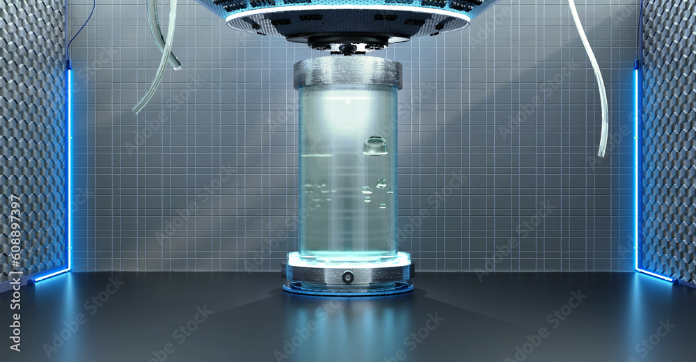 Cryogenic capsule hibernation Cryonics Capsules Glass tube with frozen ...