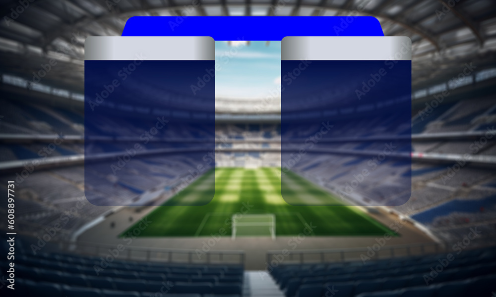 blurry background of football stadium with scoreboard information ...