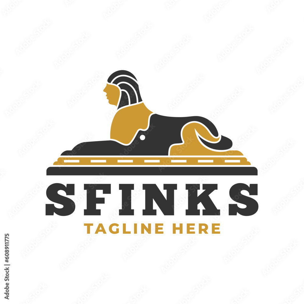 egyptian sphinx vector illustration logo Stock Vector | Adobe Stock
