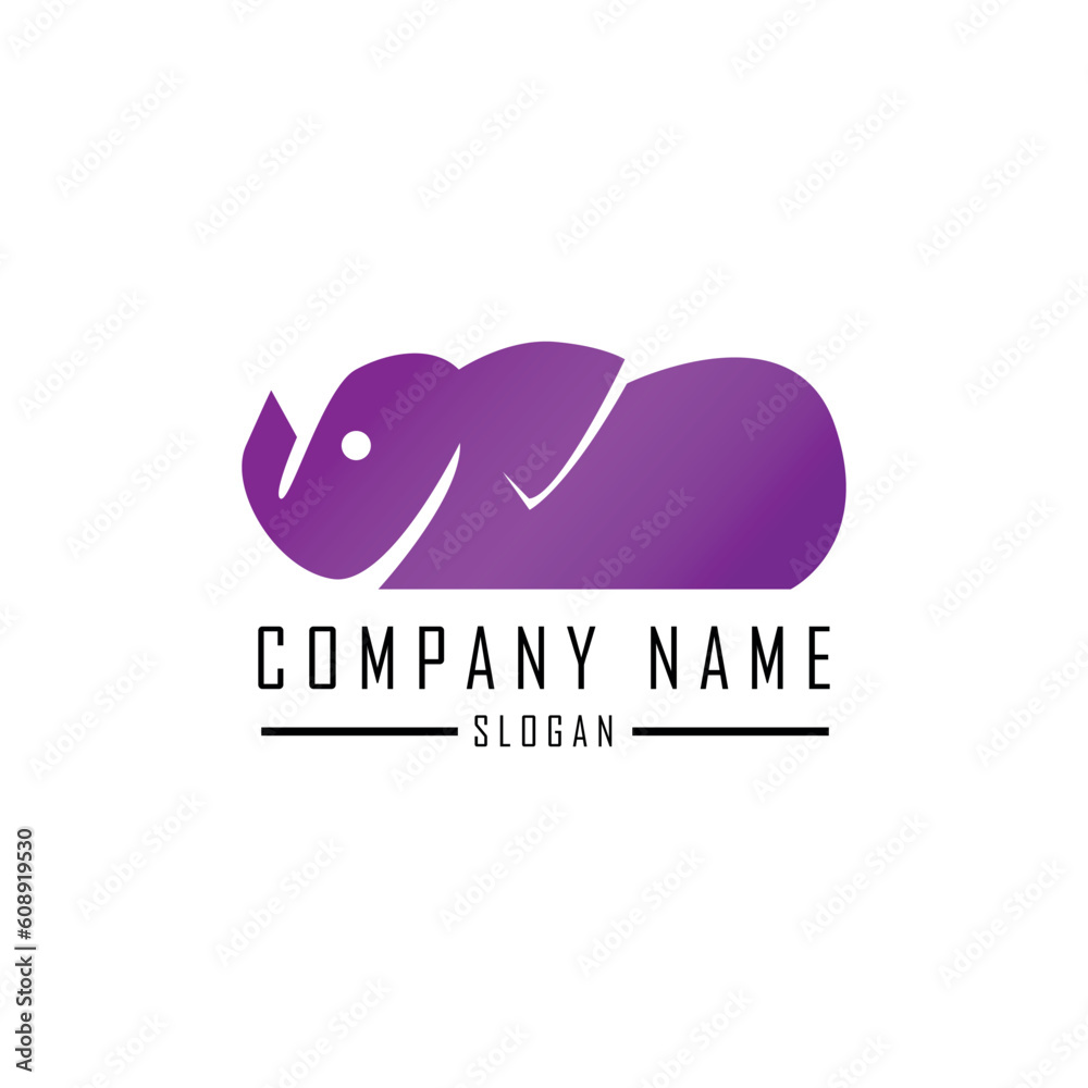 elephant logo, animal logo, gradient purple logo, company logo ...