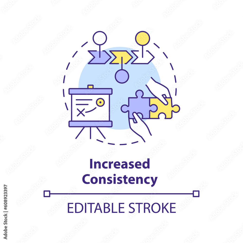 Increased consistency concept icon. Brand identity. Trust building ...