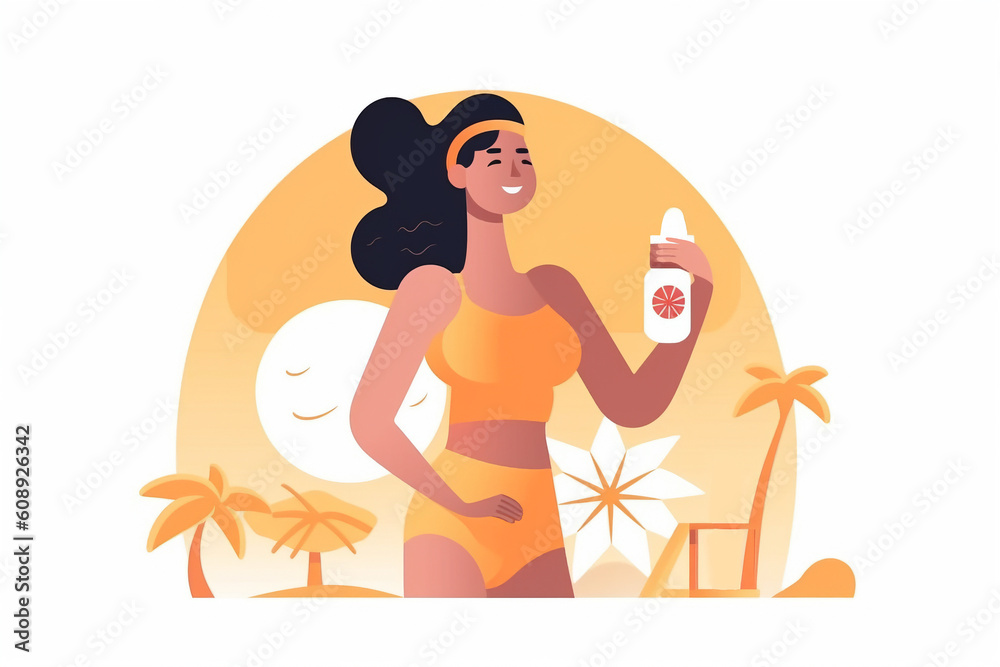 Generative AI. Sun protection infographic. Skin cancer prevention ...