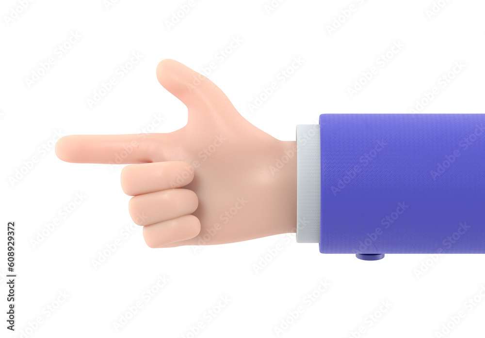 Transparent Backgrounds Mock-up.Cartoon character hand pointing gesture ...