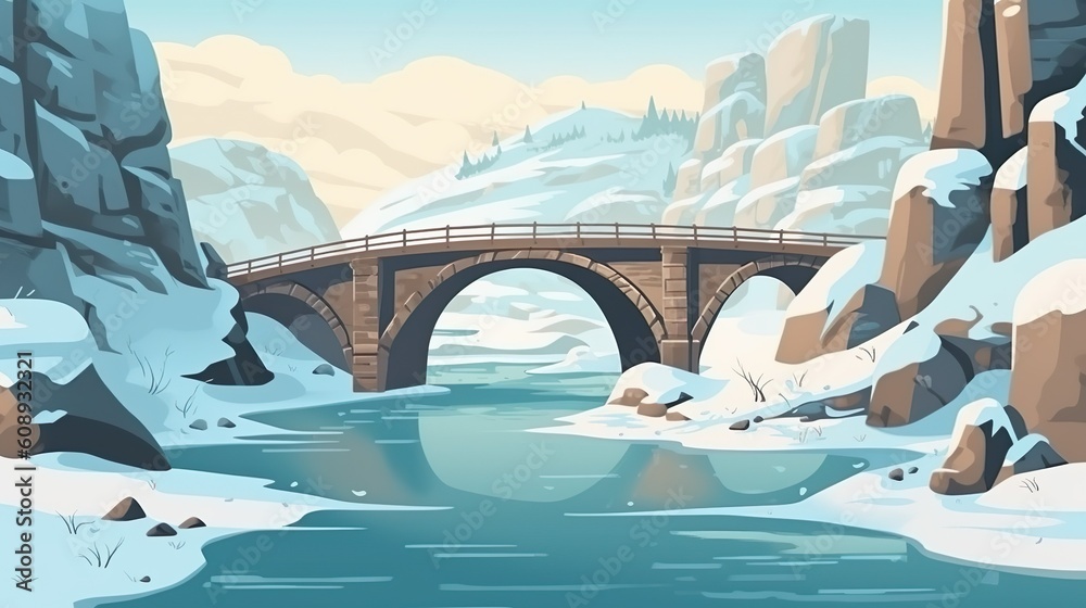 Background winter gorge. Design with an abstract winter-themed ...