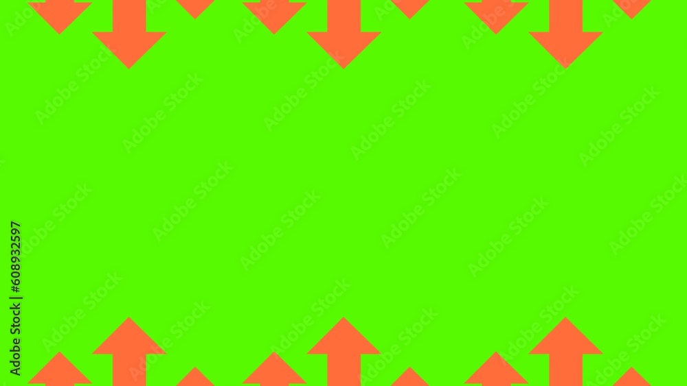 Isolated red arrows on a green background. Arrows appear at the top and ...