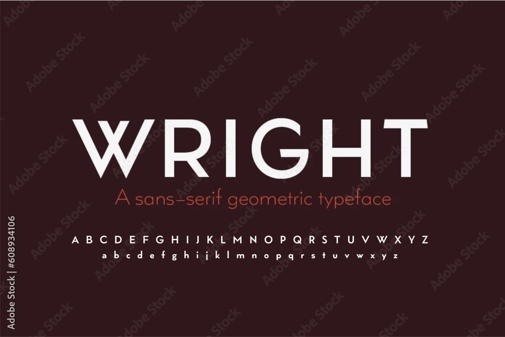 Wright Font is a sans-serif geometric typeface inspired by the lettering found on modernist ...