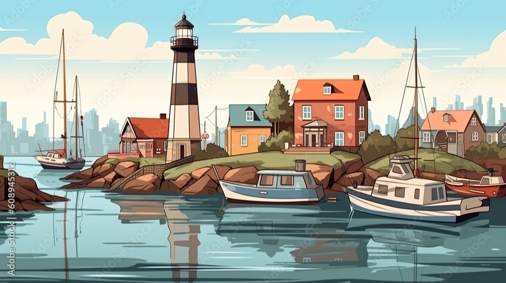 Background quiet harbor. Quiet harbor with a mesmerizing banner design ...