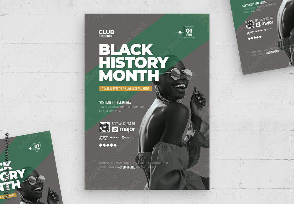 Black History Month Juneteenth Africa Flyer Poster Template Stock ...