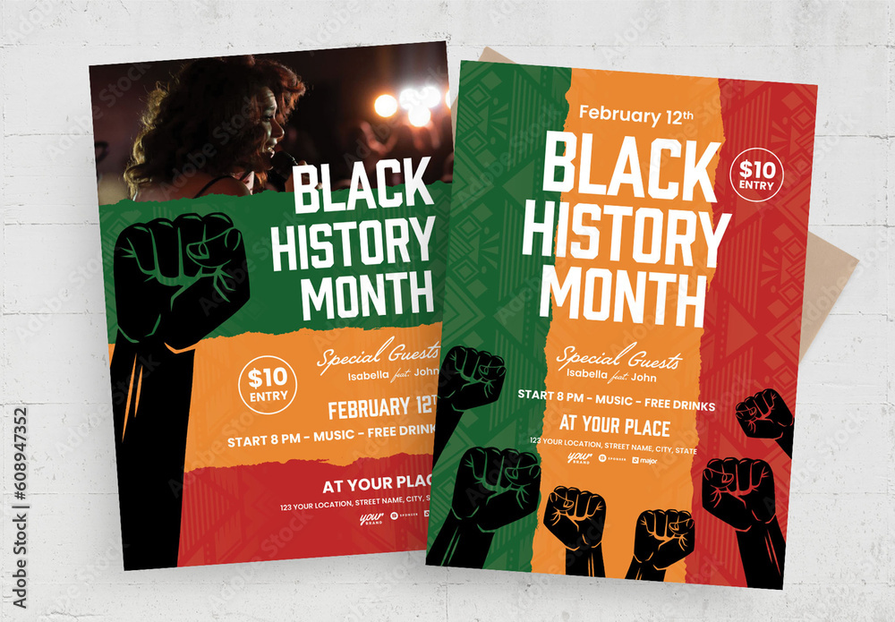 Black History Month Juneteenth Africa Flyer Poster Template Stock ...