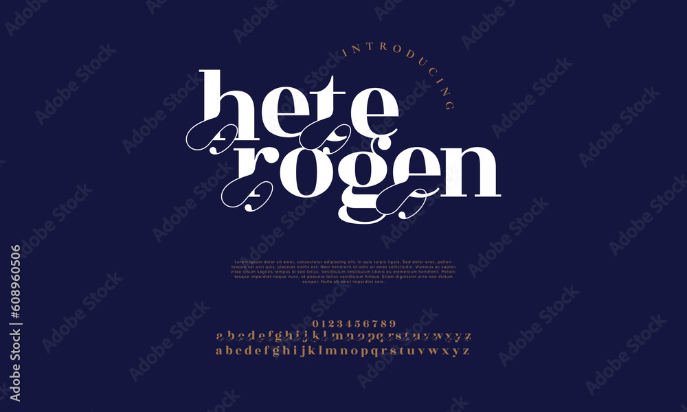 Elegant luxury abstract wedding fashion logo font alphabet. Minimal ...