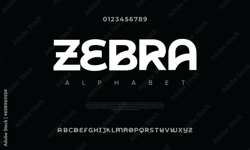 Abstract digital technology logo font alphabet. Minimal modern urban ...