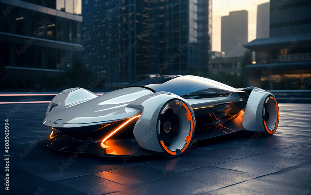 Ilustrace „Future concept car, The body design is a testament to its ...