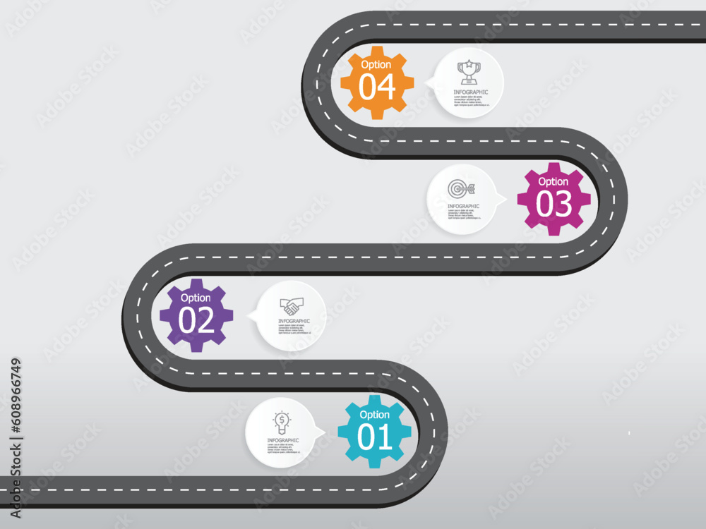 steps roadmap timeline infographic element report background with ...