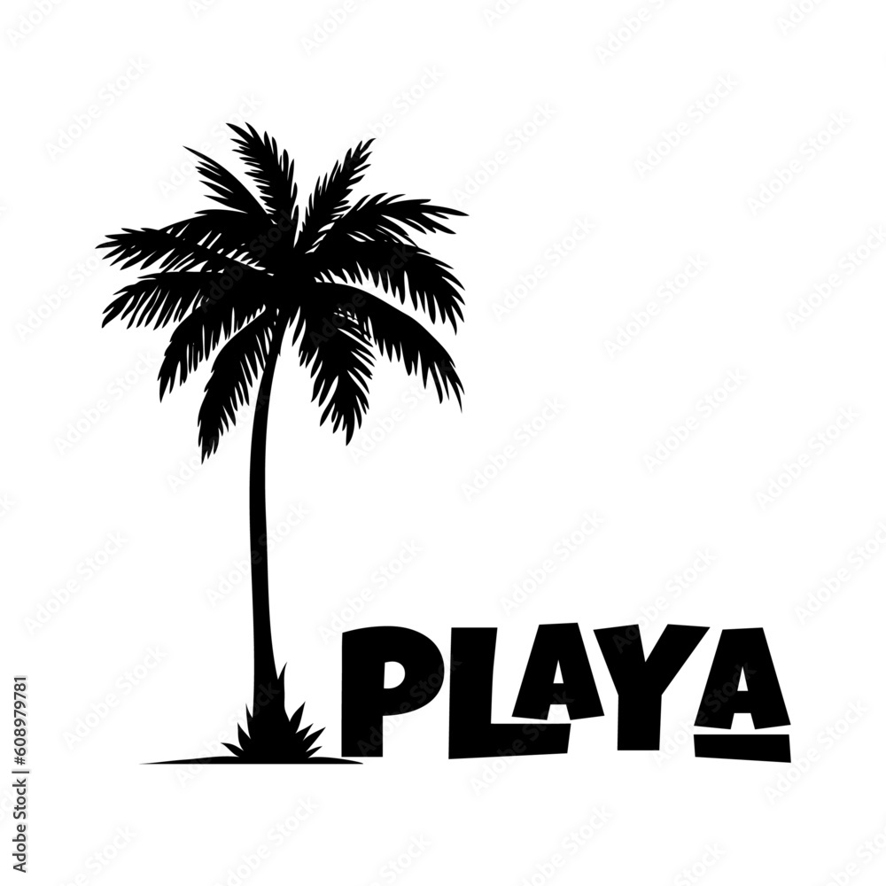 Logo vacaciones de verano. Letras de la palabra playa con letras estilo ...