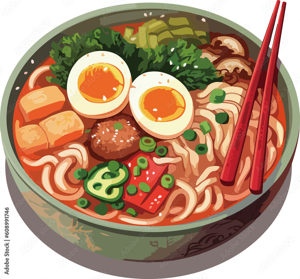 cartoon ramen illustration Stock Illustration | Adobe Stock