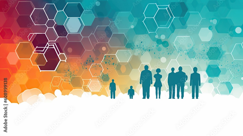 healthcare background with medical symbols in hexagonal frame ...