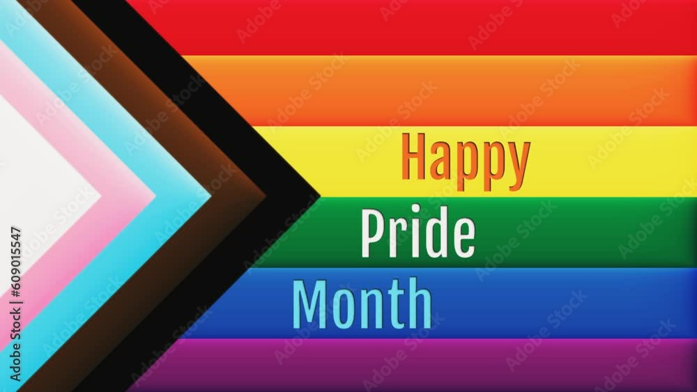 Happy Pride Month reveal animation video. Progress Pride Flag. vídeo de ...