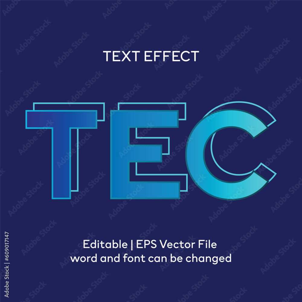 Editable Tech text effect 3d text style effect mockup template Stock ...