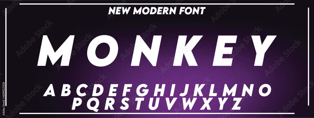 MONKEY, font letter set. Luxury vector typeface for company. Modern ...