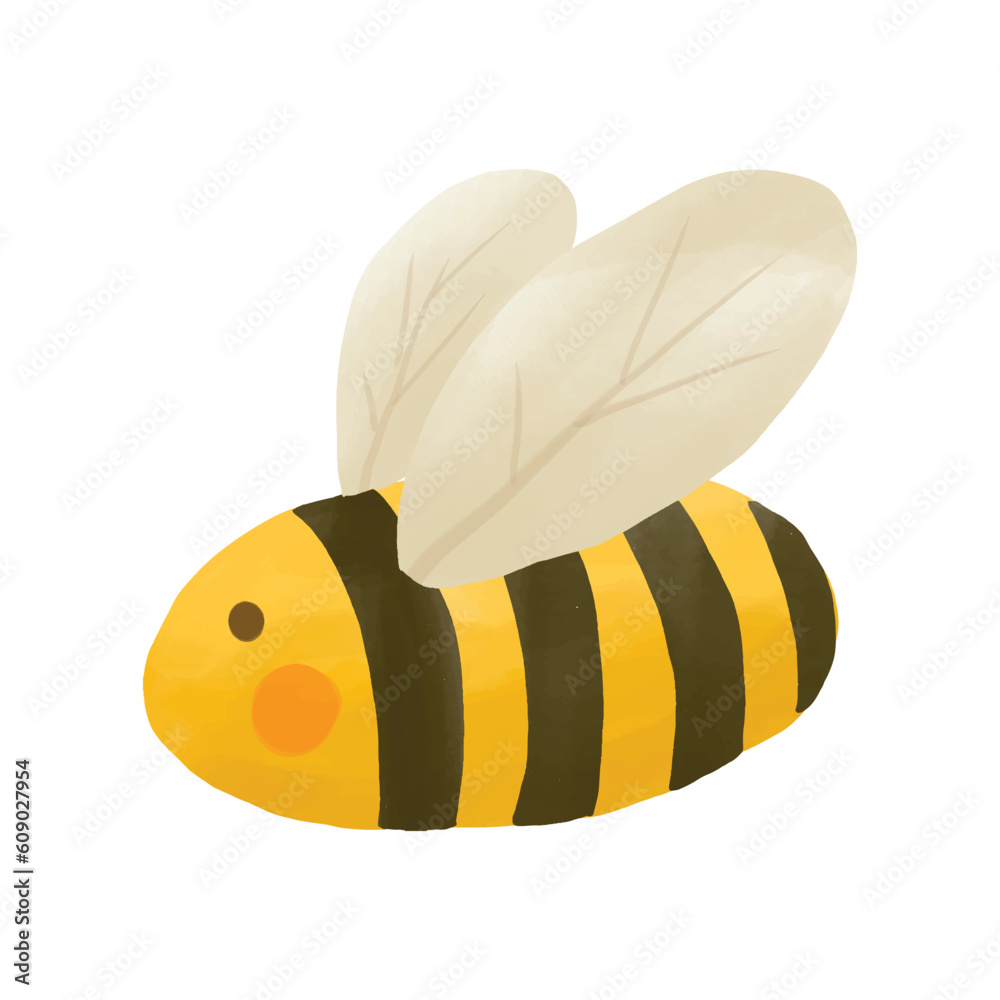 Insect cute bee cartoon vector illustration isolated object Stock ...