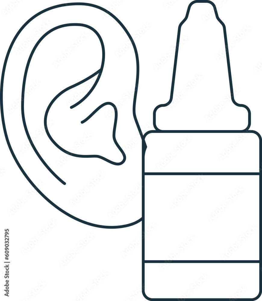Ear drops icon. Monochrome simple sign from pharmacy collection. Ear ...