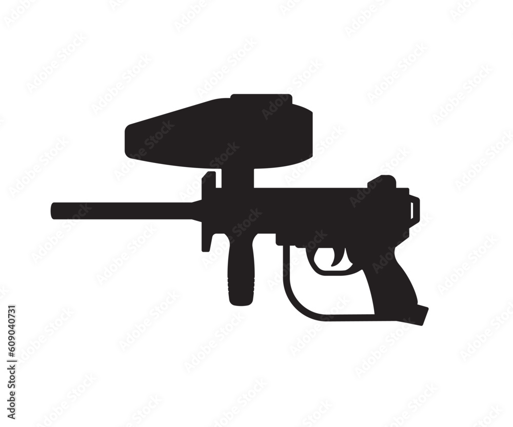 Paintball gun silhouette icon. Clipart image isolated on white ...