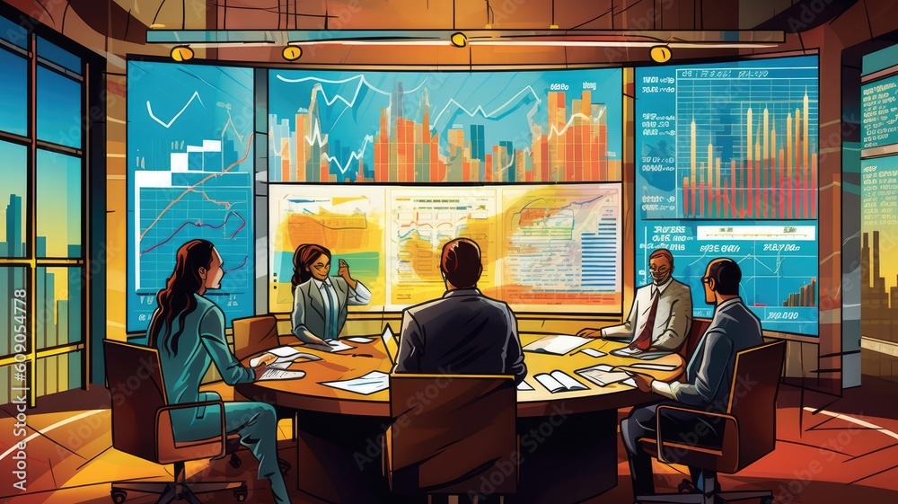 Financial planning and forecasting: Images depict financial analysts or ...