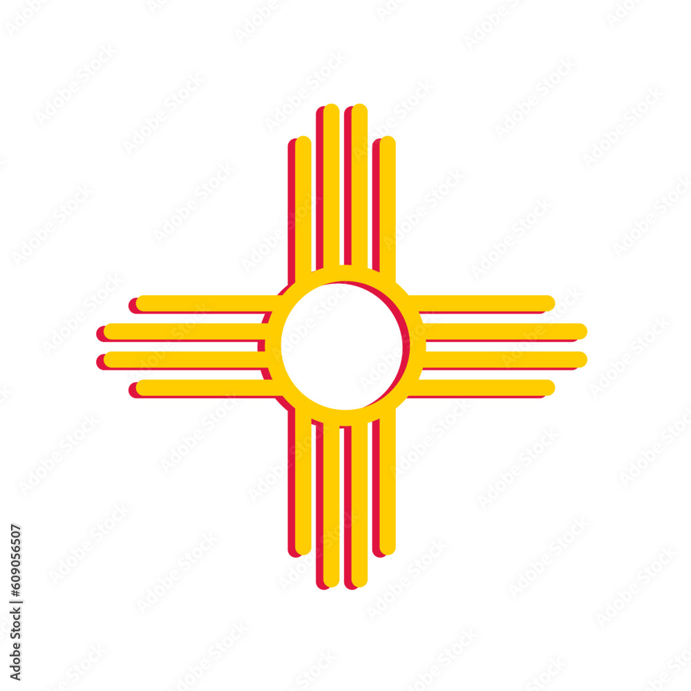 Zia Sun yellow icon. Clipart image isolated on white background Stock ...