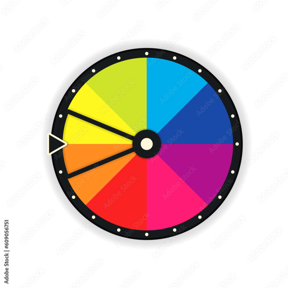 8 section blank wheel of fortune icon. Clipart image isolated on white ...