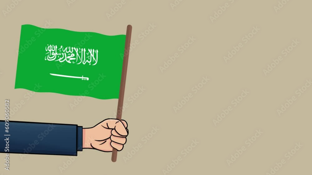 National symbol of the Saudi Arabia. Patriotic Waving Saudi Arabia flag ...