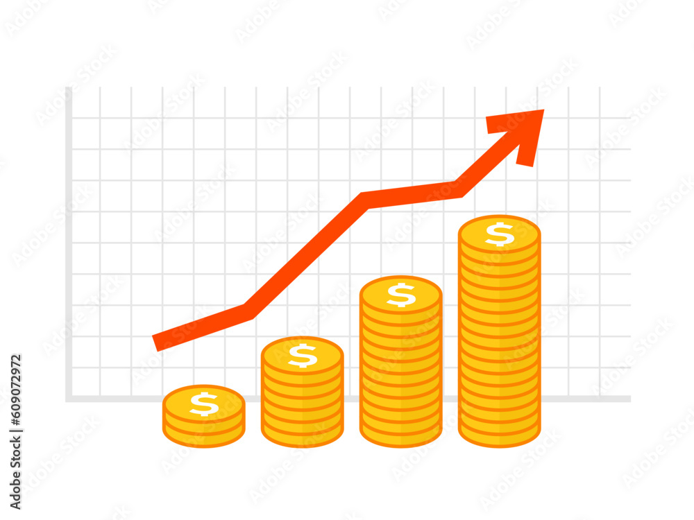 Rising costs icon. Clipart image isolated on white background Stock ...