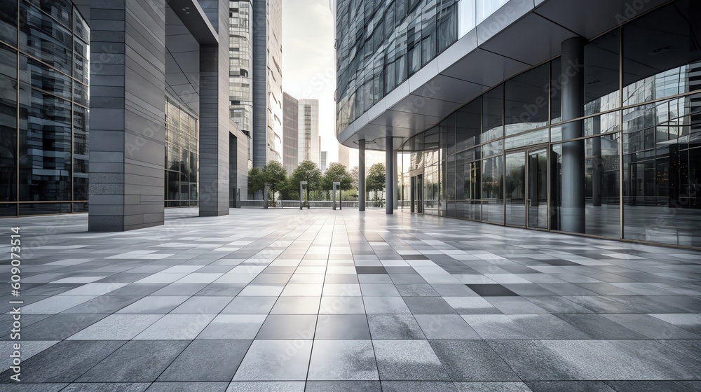 Modern outdoor of office on distric center wallpaper, illustration for ...