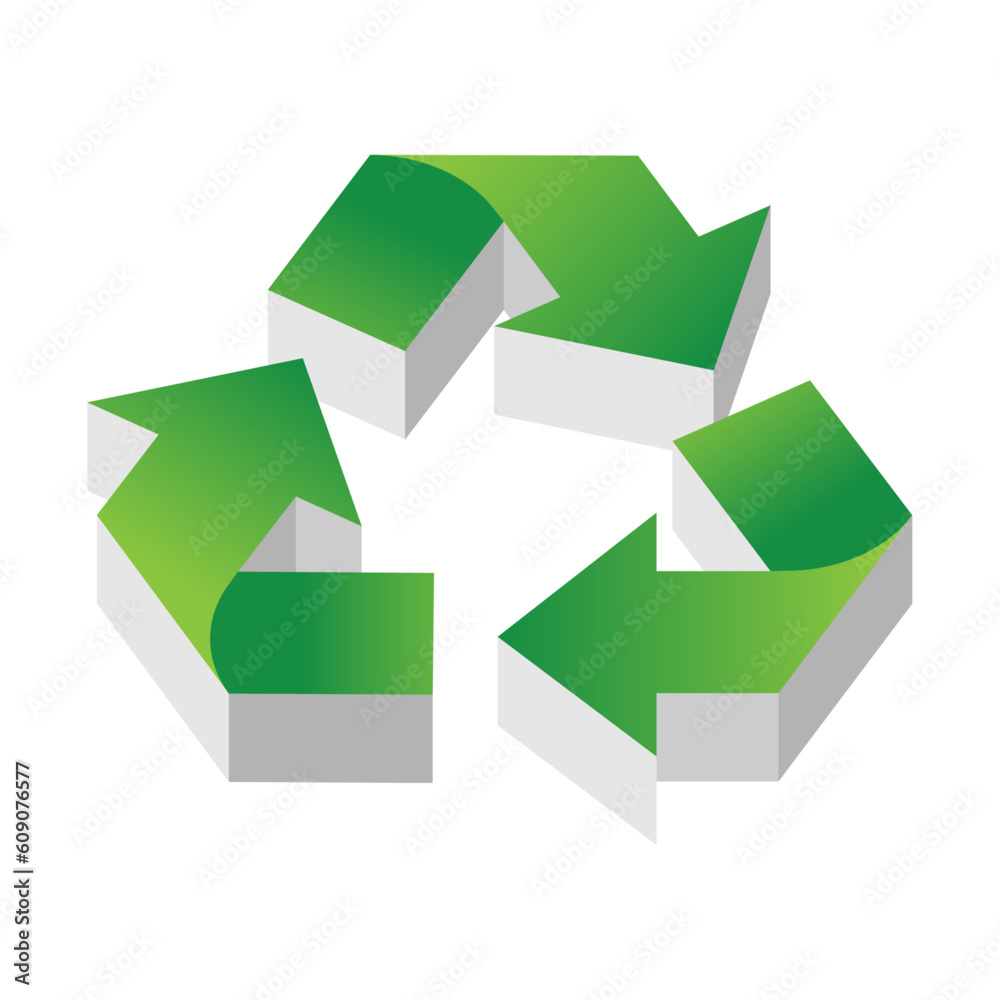 Recycle arrow symbol. Waste recycling logo in 3D style. Stock Vector ...