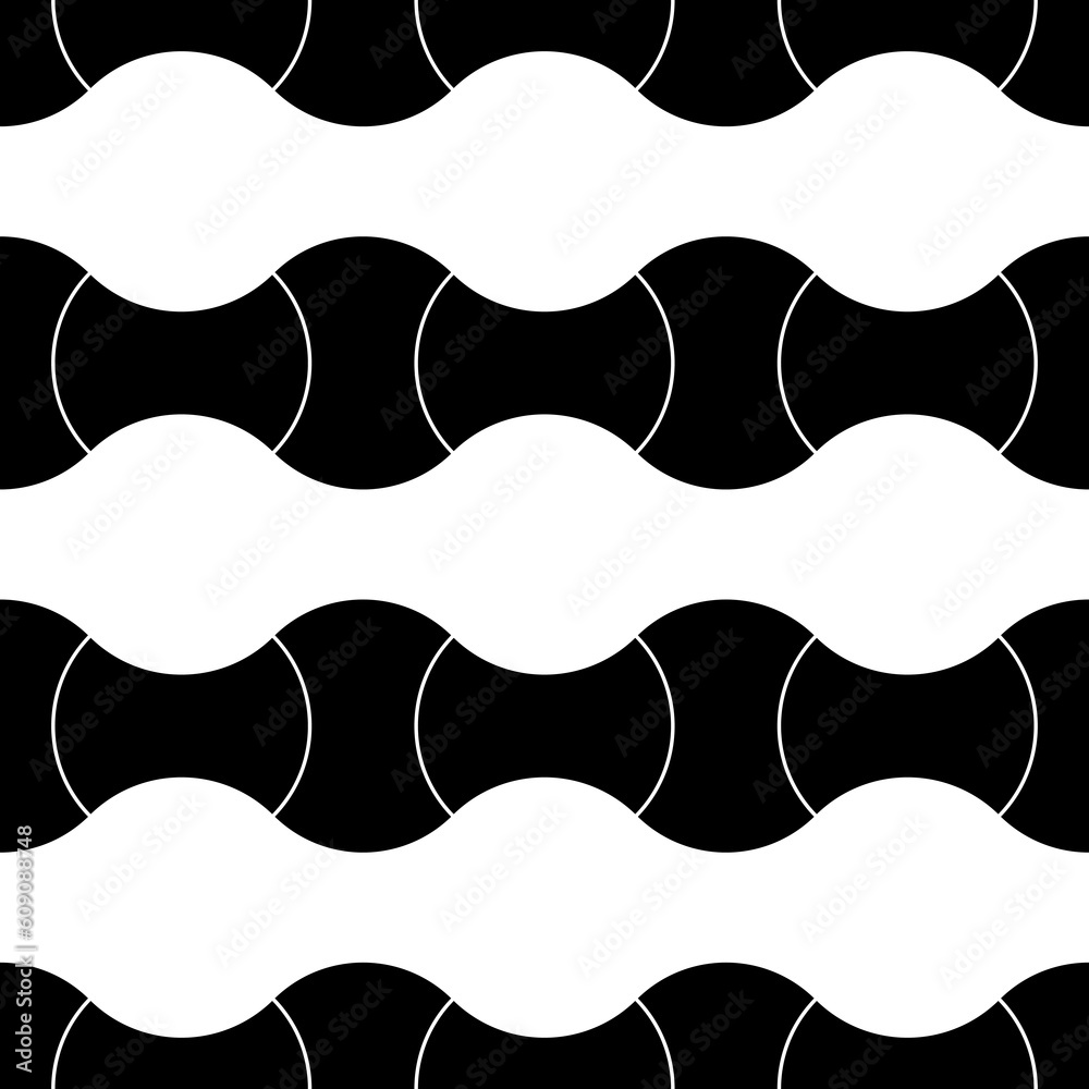 Black interlocking blocks lines on white background. Seamless surface ...