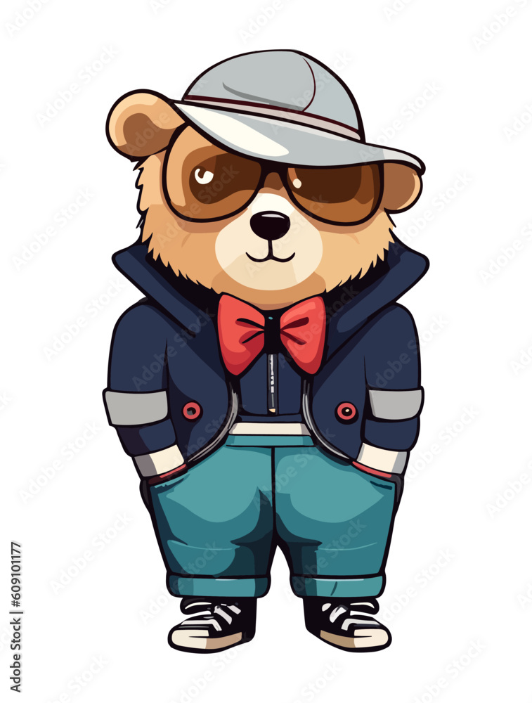 Teddy bear toy cartoon isolated on transparent background vector ...