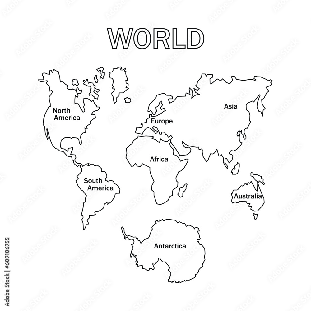 World map. Vector maps of world with continents on white. Vector ...